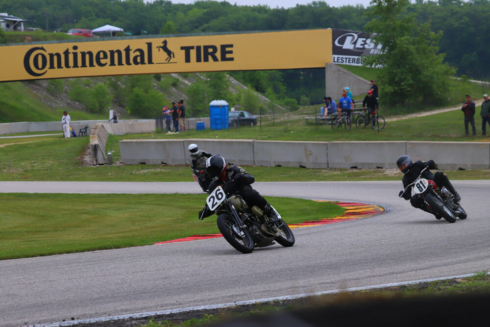 AHRMA Barber Handshift Shootout Harleys vs. Indians - Cycle News