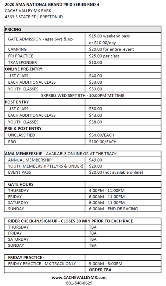 2020 AMA NGPC Schedule Updated - Cycle News