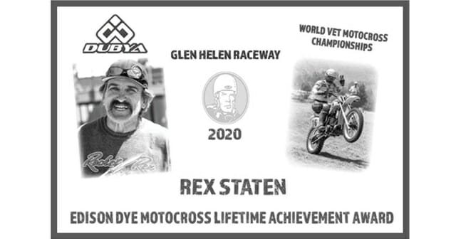 Rex Staten Honored With Edison Dye Achievement Award - Cycle News
