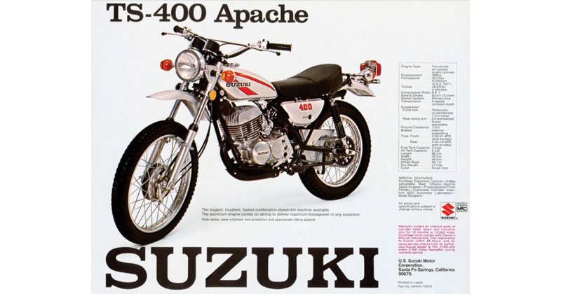 Archives Column | Suzuki TS 400 Apache - Cycle News