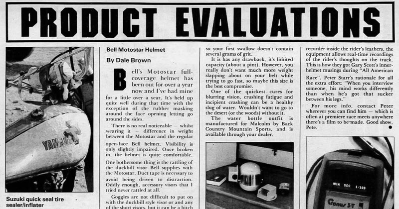 Archives Column | Product Reviews of the ’70s - Cycle News