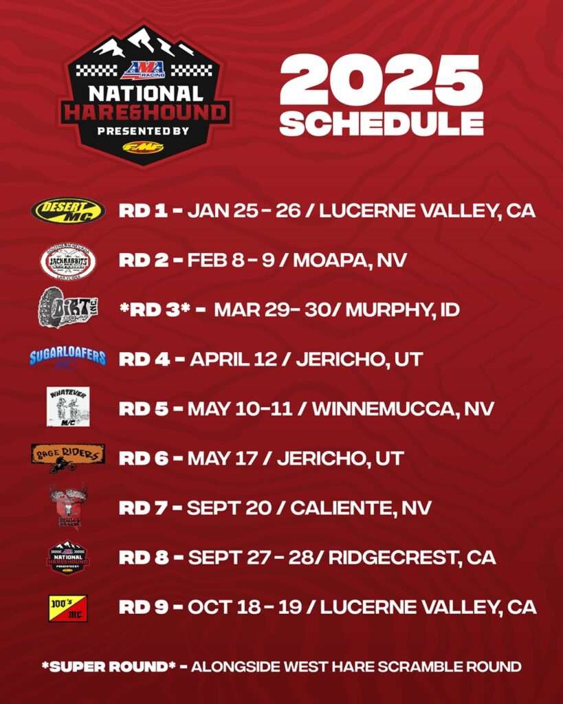 2025 AMA National Hare & Hound Schedule - Cycle News