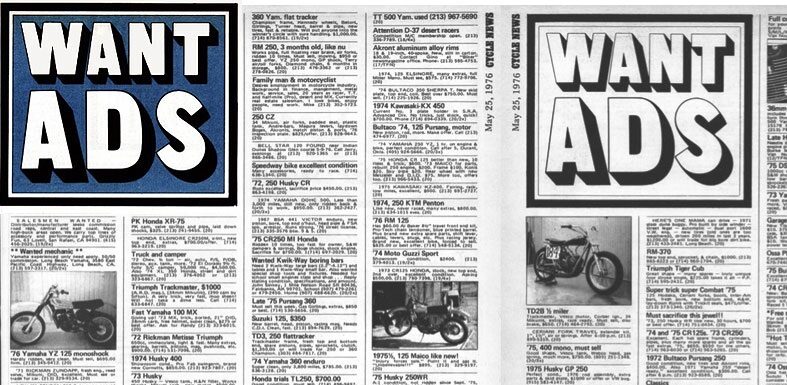 Archives Column | Want Ads, 50 Years Ago - Cycle News